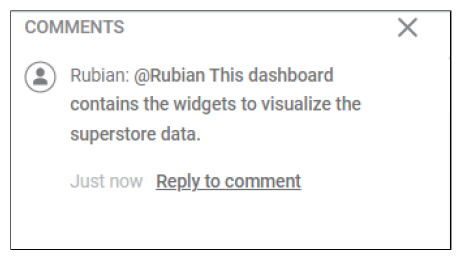 Adding Comments to a Dashboard